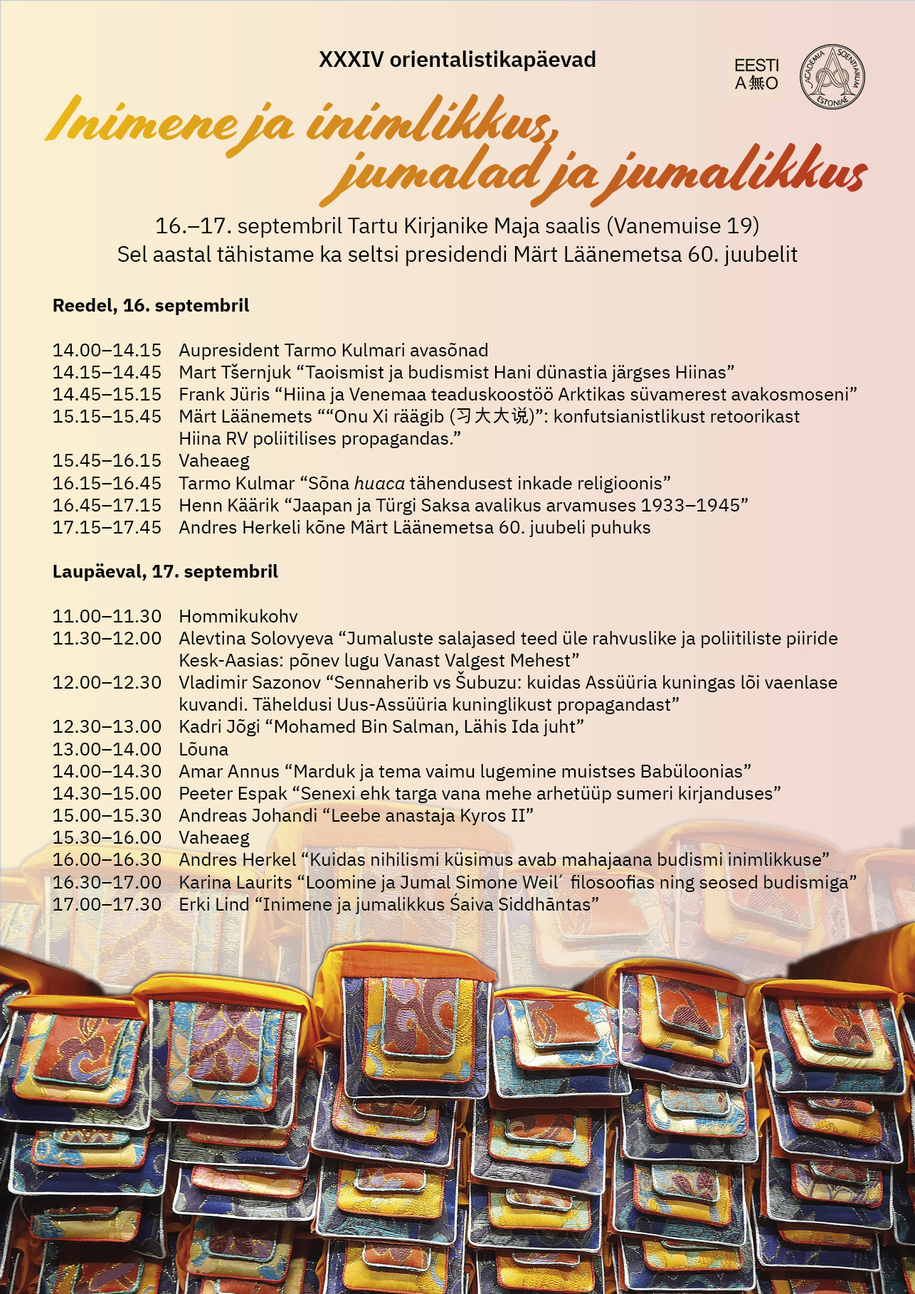 XXXIV orientalistikapäevad 16.-17. septembril – Eesti Akadeemiline ...